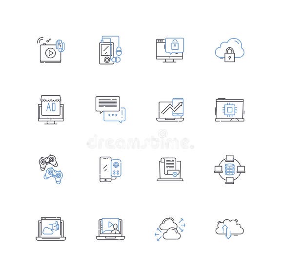 Artificial Analysis Line Icons Collection. Automation, Algorithms ...