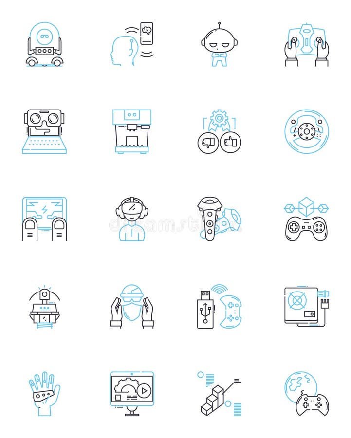 Artificial Analytics Linear Icons Set Machine Data Predictive
