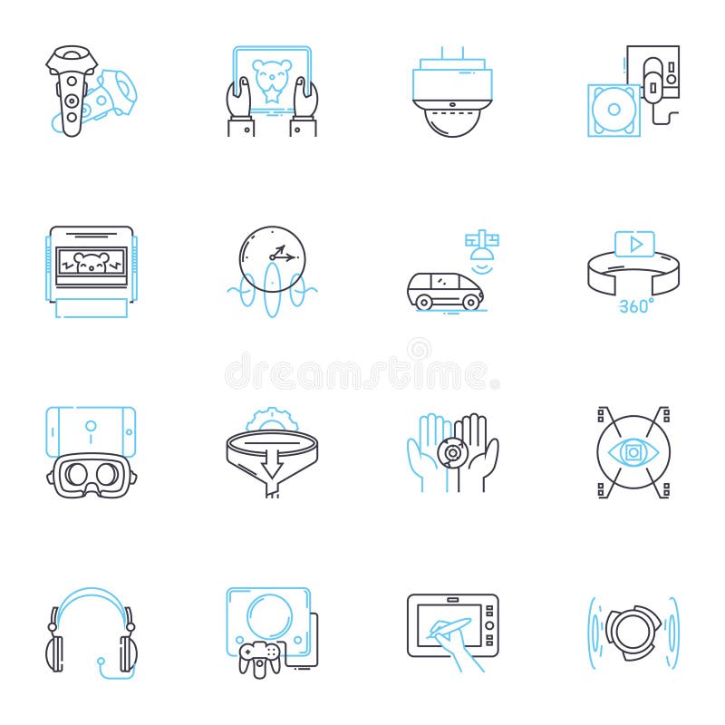 Artificial Analytics Linear Icons Set Machine Data Predictive Insights Automation Learning