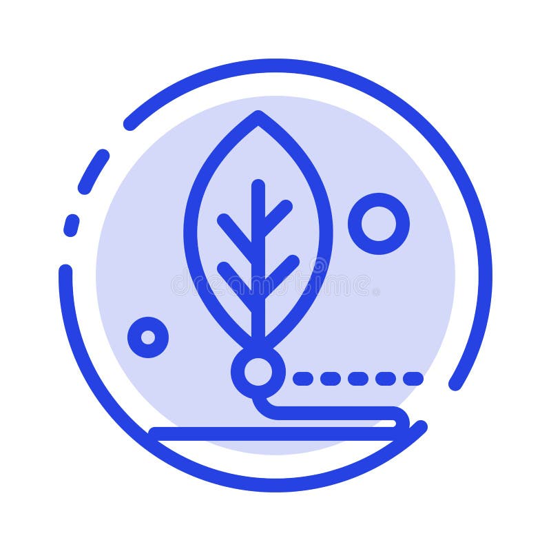 Artificial, Biology, Digital, Leaf, Life Blue Dotted Line Line Icon ...