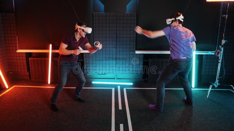 Artificial Boxing Game Match. VR Goggles Box Gaming. People Virtual ...