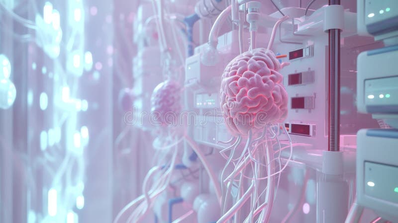 Artificial Brain Futuristic Bioengineering Lab Setting Stock Photos ...