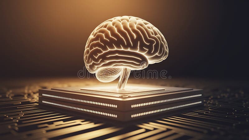 Artificial Brain on Microchip Representing Future of Cognitive Computing Technology Stock ...