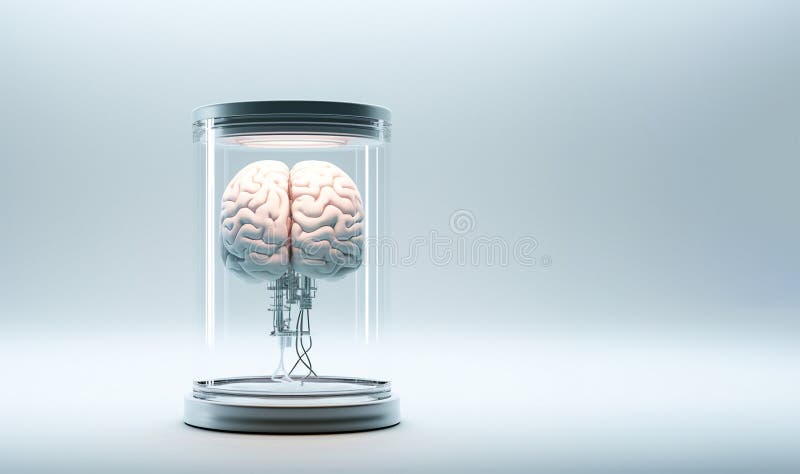 Artificial Brain in a Transparent Container Stock Photo - Image of ...