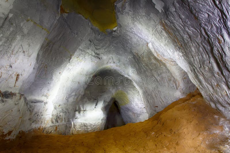 Artificial Cave Under Earth Journey Stock Image - Image of shaft ...