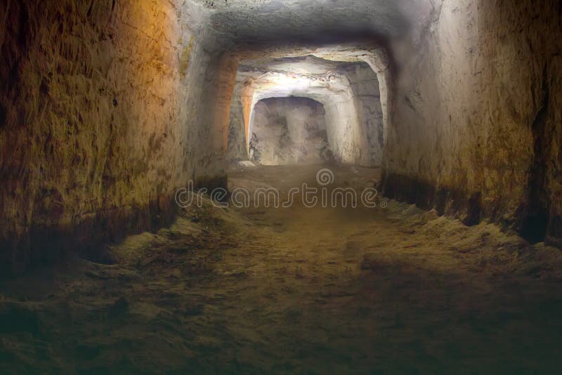 Artificial Cave Under Earth Journey Stock Image - Image of mystery ...