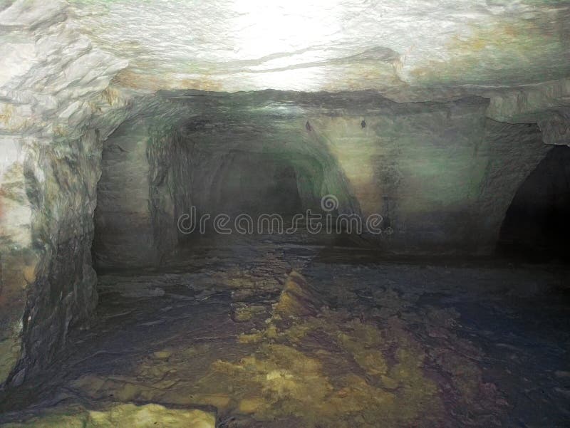 Artificial Cave Under Earth Journey Stock Image - Image of corridor ...