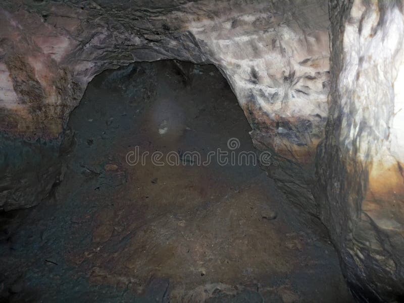 Artificial Cave Under Earth Journey Stock Photo - Image of caver ...