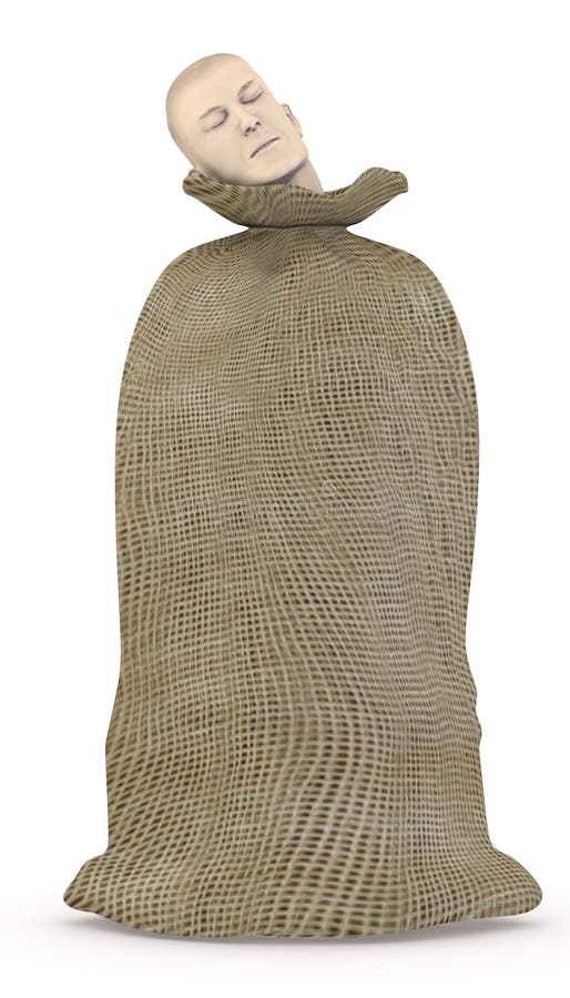 Artificial Character in Sack - only Head Outside Stock Illustration ...