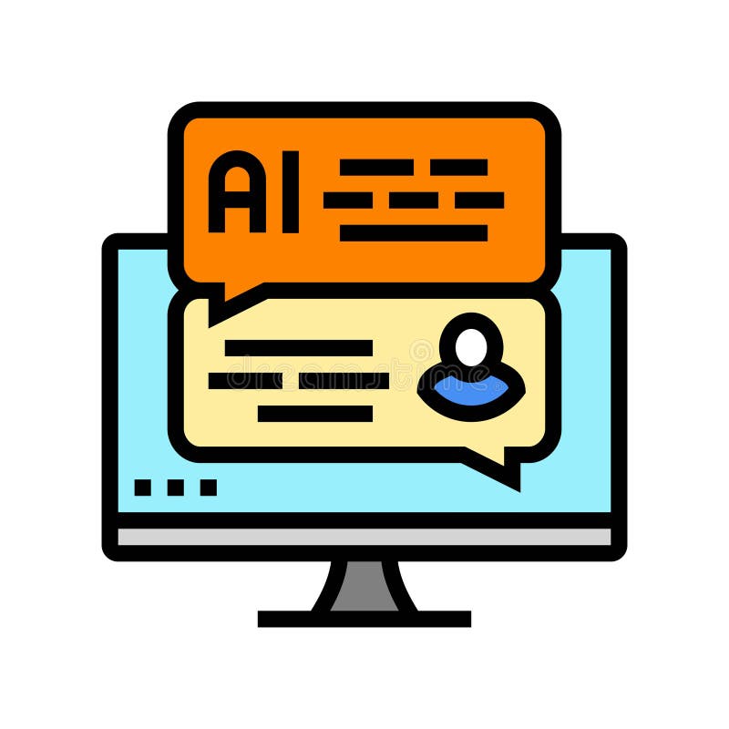 Artificial Chat Bot Color Icon Vector Illustration Stock Vector ...