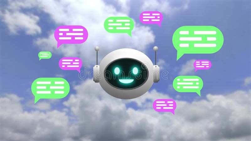 Artificial Chatbot Reciving Message from Humans Concept Animation on ...