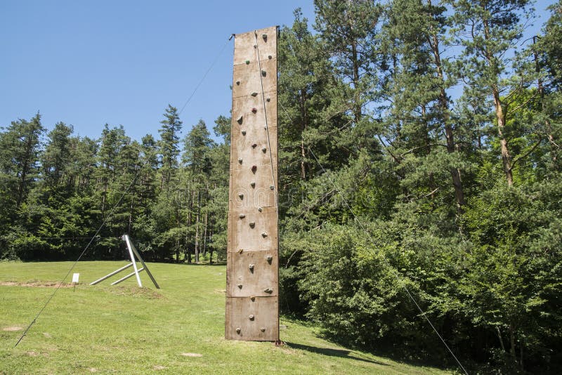 Artificial climbing wall stock photo. Image of mountain - 262430460