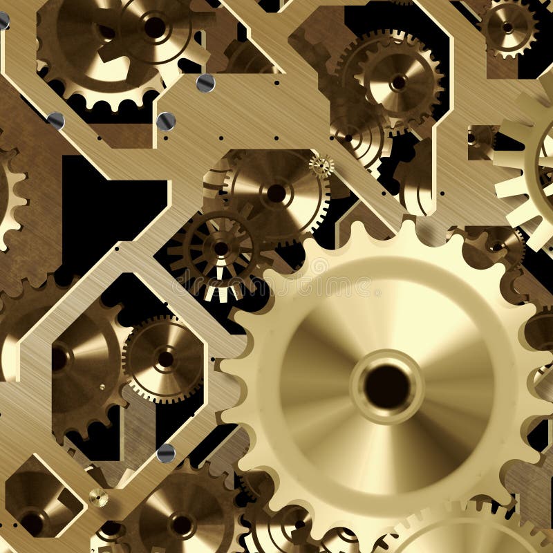 Artificial clock mechanism stock illustration. Illustration of gears ...