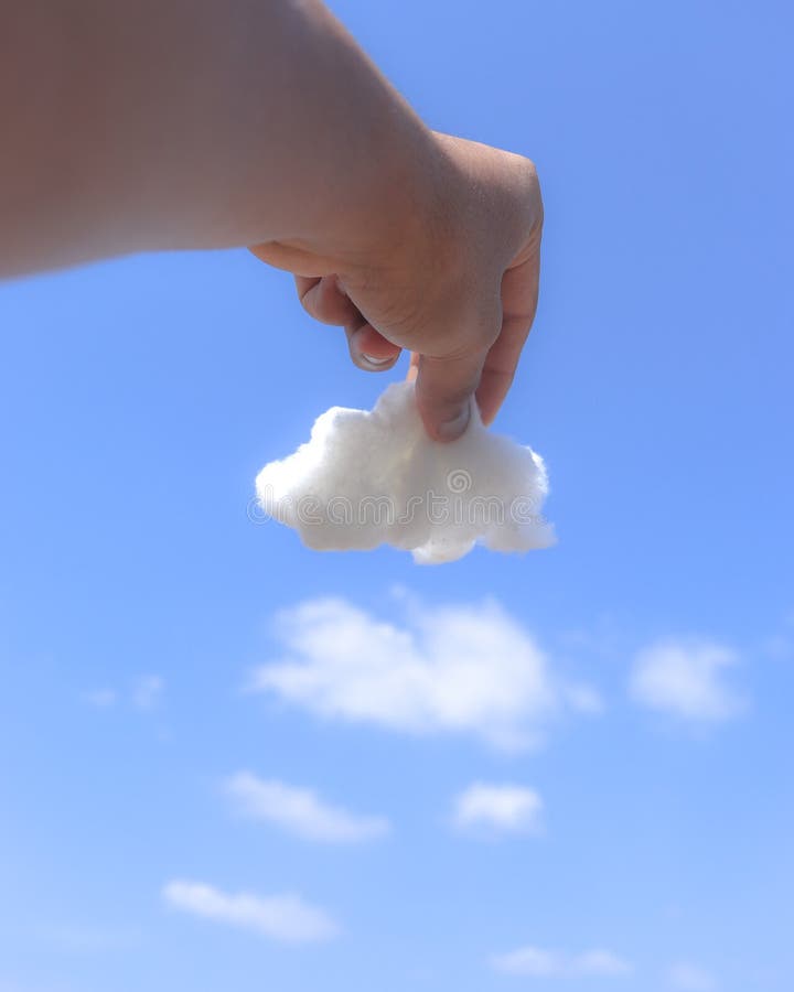 The Artificial Cloud in the Hand Stock Photo - Image of cloud ...
