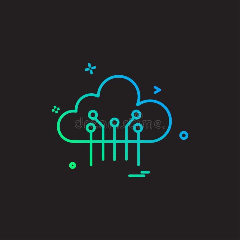 Artificial Cloud Intelligence Icon Vector Design Stock Vector ...