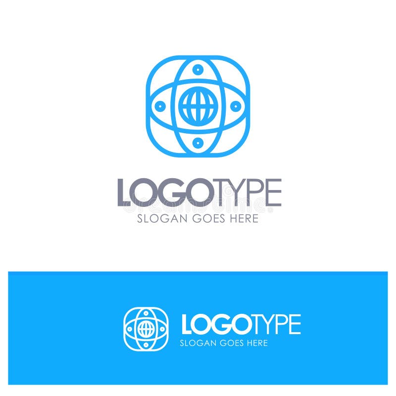 Artificial, Connection, Earth, Global, Globe Blue OutLine Logo with ...