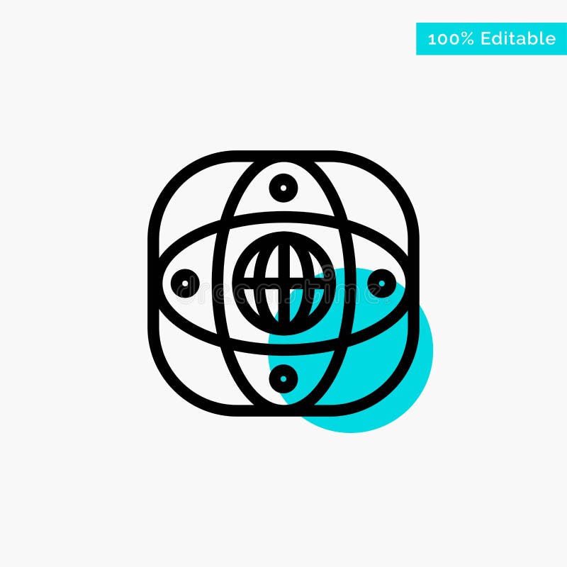 Artificial, Connection, Earth, Global, Globe Turquoise Highlight Circle Point Vector Icon Stock ...