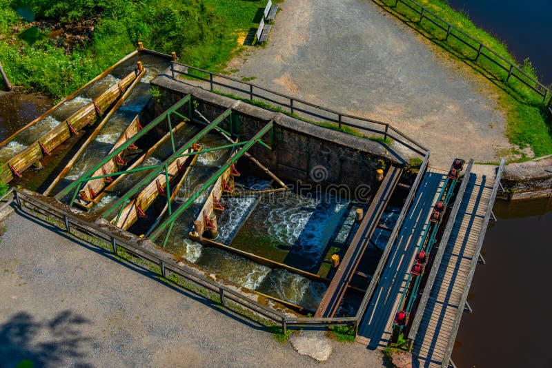 Artificial Construction Helping Trout Overcome Man-made Obstacle Stock ...