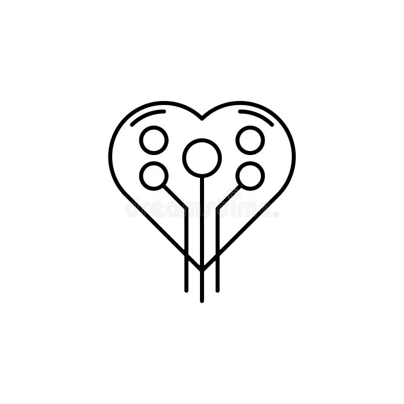 Artificial, Cyber, Electronic, Heart Icon. Element of Future Pack for ...