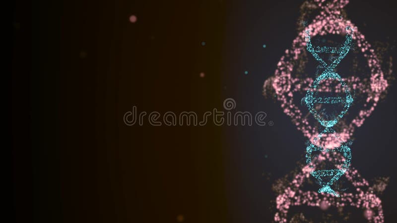 Artificial Dna Structure with Shining Light Particles on Dark Artistic ...