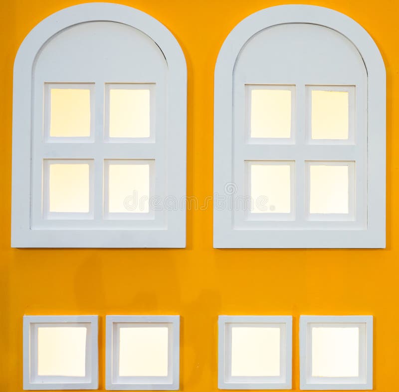 Artificial European Classic Windows Yellow Wall Stock Photos - Free ...