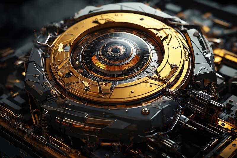 Artificial Eye Closeup, Augmented Cyber Reality and Digital Vision of ...