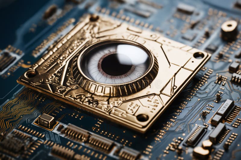 Artificial Eye Closeup, Augmented Cyber Reality and Digital Vision of ...