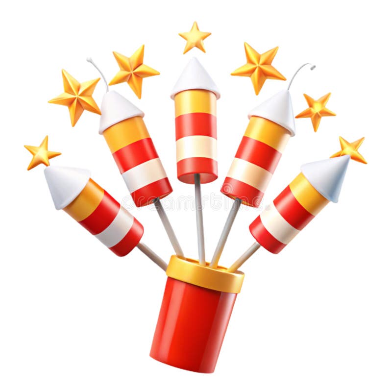 Artificial Fireworks and Firecrackers Stock Illustration - Illustration ...