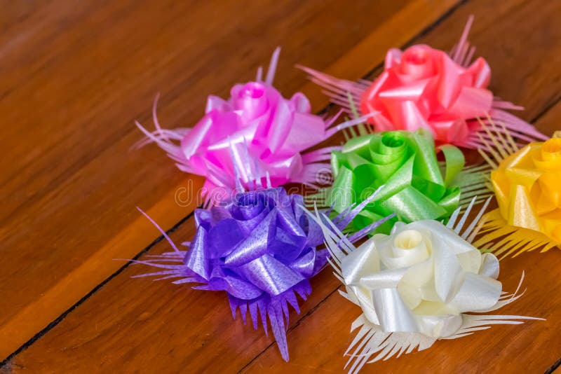 Artificial Flower from Ribbon Stock Photo - Image of party, abstract ...