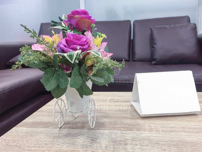 Artificial Flower Vase on Table Top Stock Photo - Image of decor ...