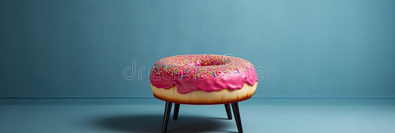 Artificial Food Decor, Unusual Donut Sofa, Bright and Unusual. Pink and ...