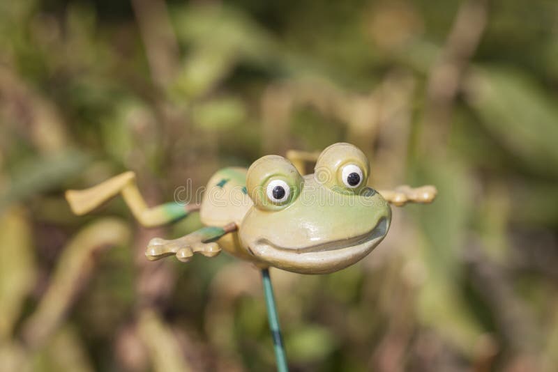 Artificial Frog on a Stick Garden Decoration Stock Photo - Image of ...