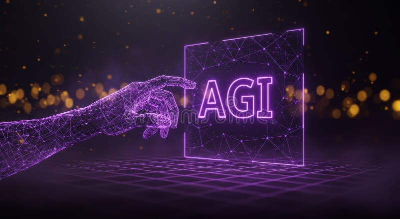 Wireframe Hand Touching Agi Text Stock Illustrations – 1 Wireframe Hand ...