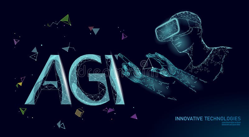 Artificial General Intelligence Low Poly Letter Symbols. Minimalist ...