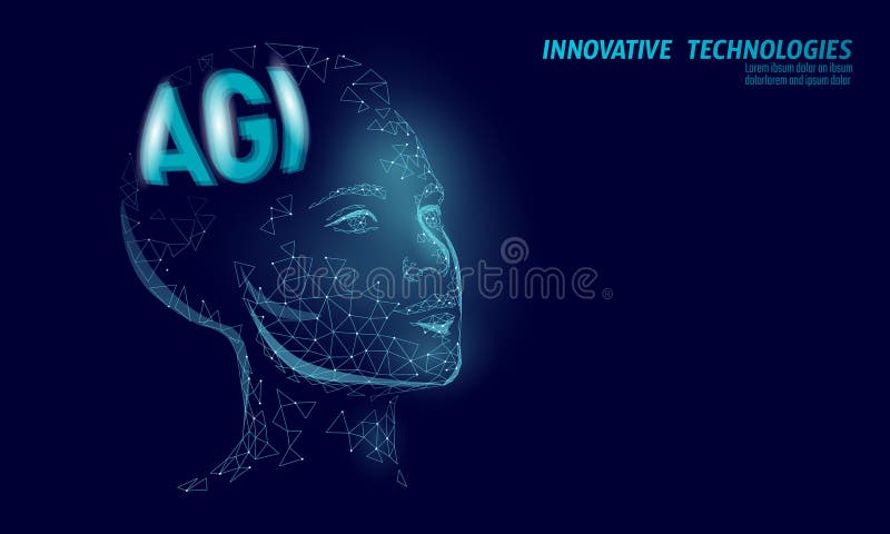 Artificial General Intelligence Low Poly Letter Symbols. Minimalist ...