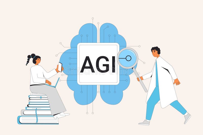 Artificial General Intelligence Research. AGI. Machine Learning Process ...