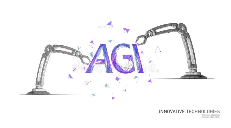 Artificial General Intelligence Robotic Arms Low Poly Letter Symbols ...