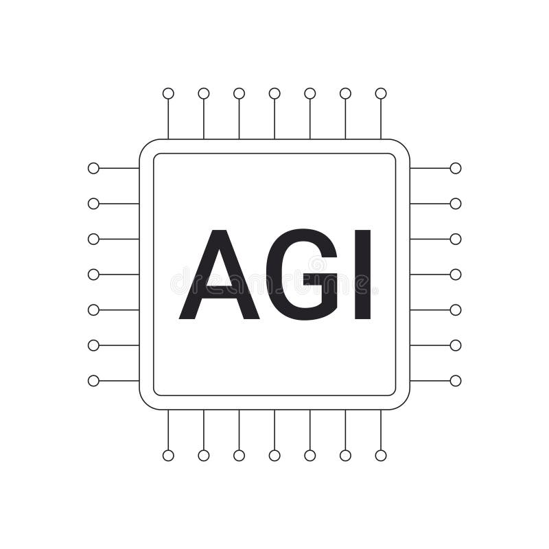 Artificial General Intelligence Symbol. AGI Sign Stock Vector ...