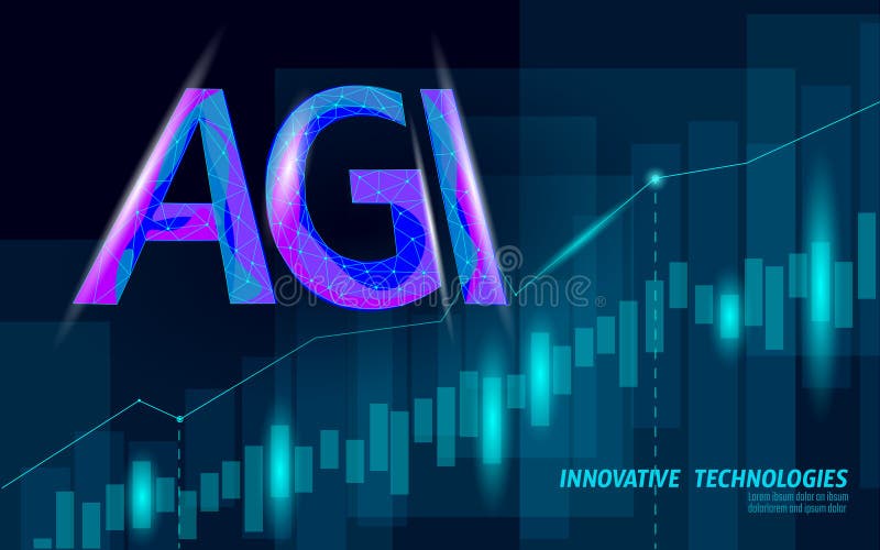 Artificial General Intelligence Wire Letter Symbols. Data Binary Code ...