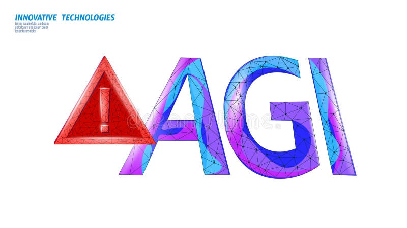 Artificial General Intelligence Wire Warning Symbols. Minimalist Style ...