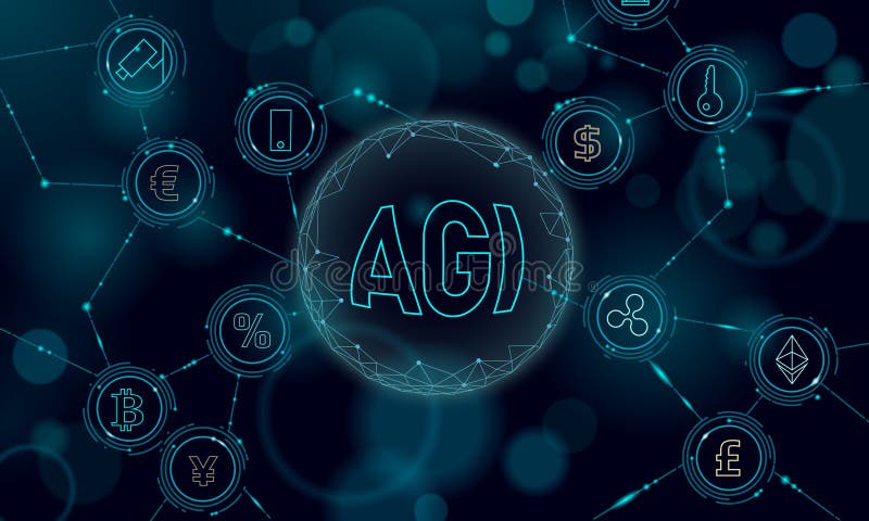 Artificial General Intelligence Wire Web Low Poly Letter Symbols ...