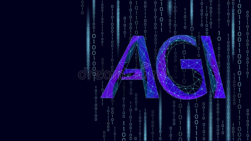 Artificial General Intelligence Wire Web Low Poly Letter Symbols ...