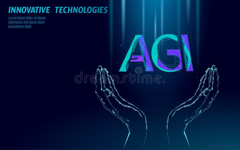 Artificial General Intelligence Wire Web Low Poly Letter Symbols ...