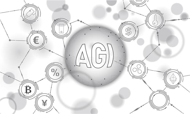 Artificial General Intelligence Wire Web Low Poly Letter Symbols ...