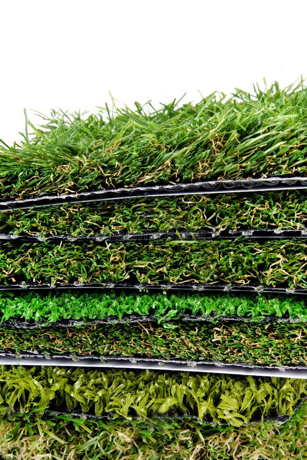 The Artificial Grass Turf Samples Isolated on White Stock Image - Image ...