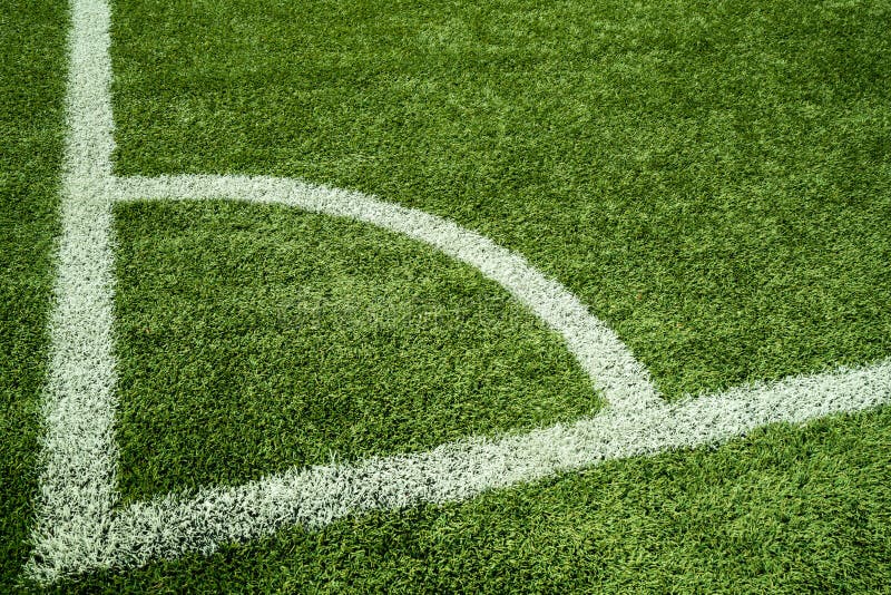 Artificial Grass with White Line Stock Photo - Image of football ...