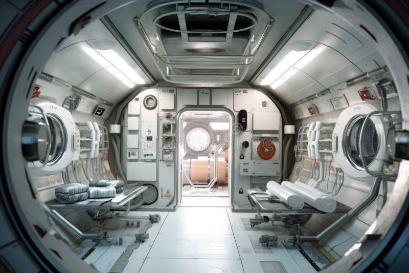 Artificial Gravity Rotating Space Habitat Interior Stock Illustration ...