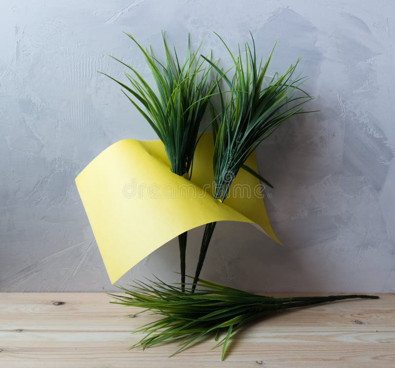 Artificial Green Grass with Bright Colored Paper Stock Photo - Image of ...