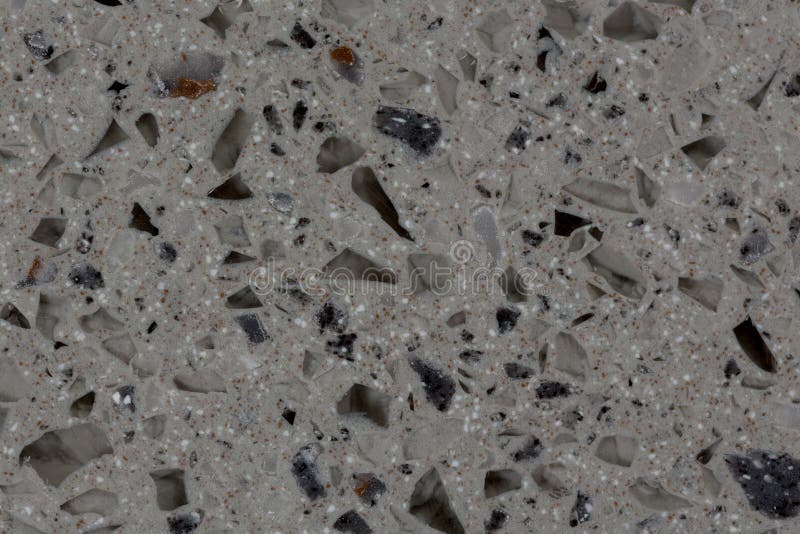 Artificial Grey Stone Quartz Agglomerate Gloss Texture. Stock Photo ...