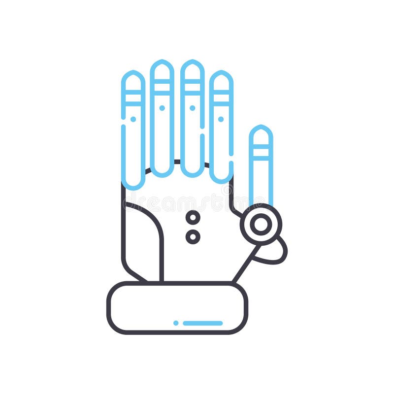 Artificial Hand Line Icon, Outline Symbol, Vector Illustration, Concept ...